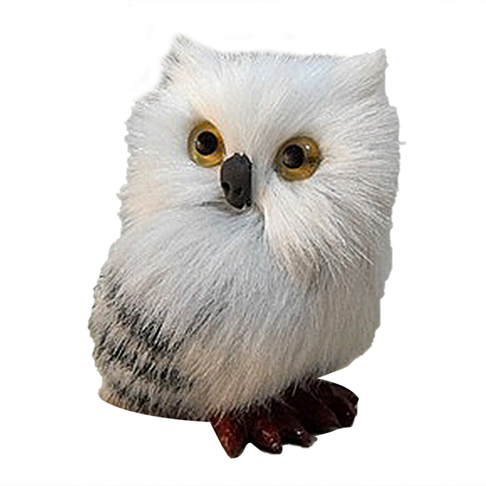 Мини милая игрушка из белой совы дома