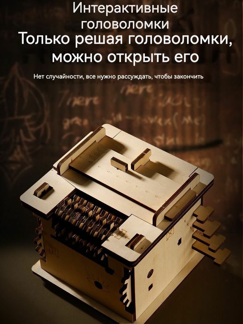 Головоломка для детей и взрослых / деревянный "Квест бокс: Кот Шредингера