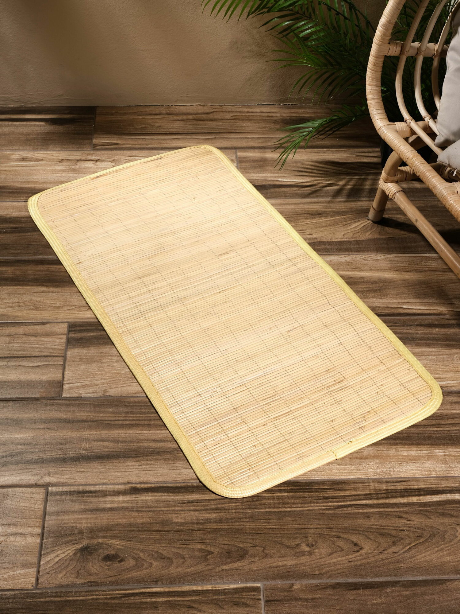 Коврик плетёный из ротанга, 100x50x0.7 см, вид: циновка, форма: прямоугольная