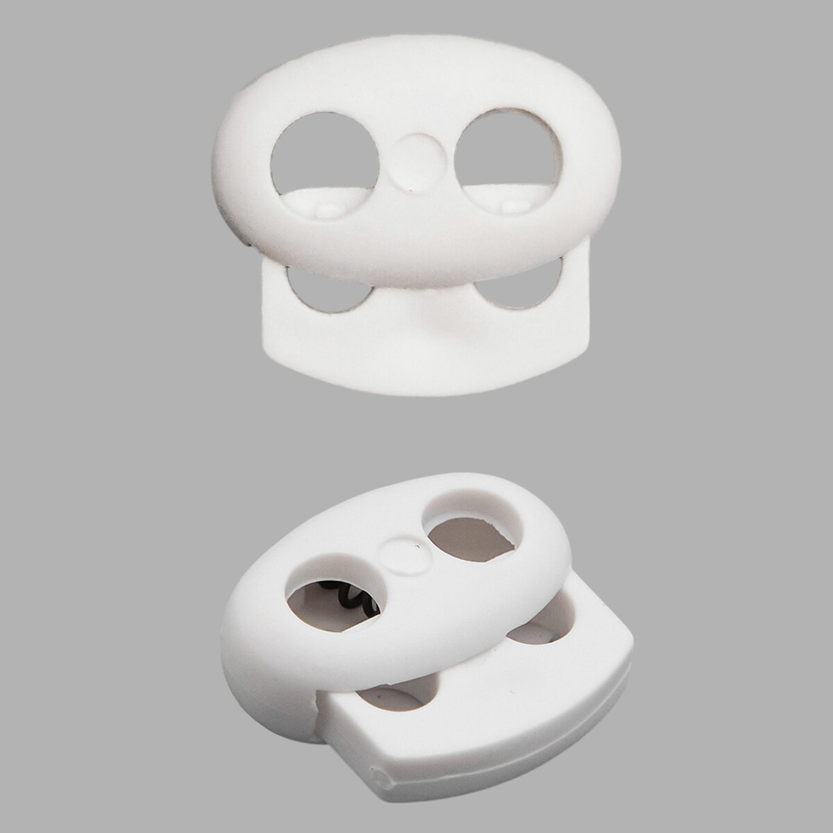 103-М Фиксатор (стопор) 'Овал' малый двухдырочный, диаметр 4мм, 14*17мм, ПП (кипенно-белый), 100 шт