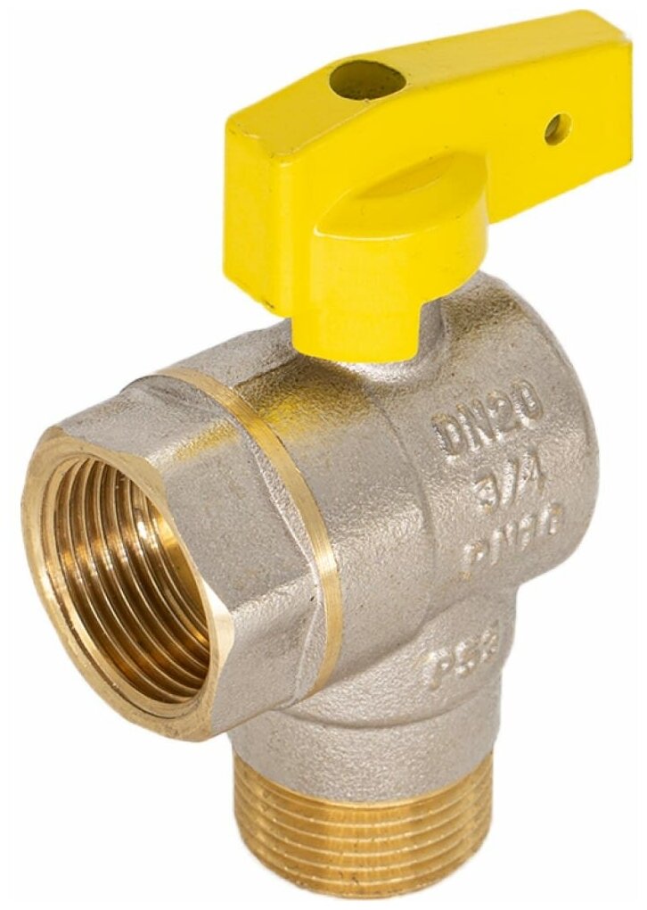 Кран шаровой газовый 1/2 НР(ш) х 1/2 ВР(г) бабочка угловой