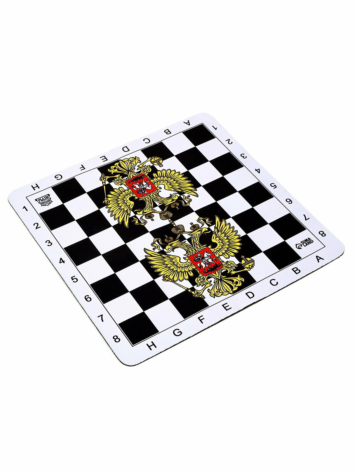 Шахматная доска гибкая "Герб", 50x50 см, толщина 20 мм, каучук