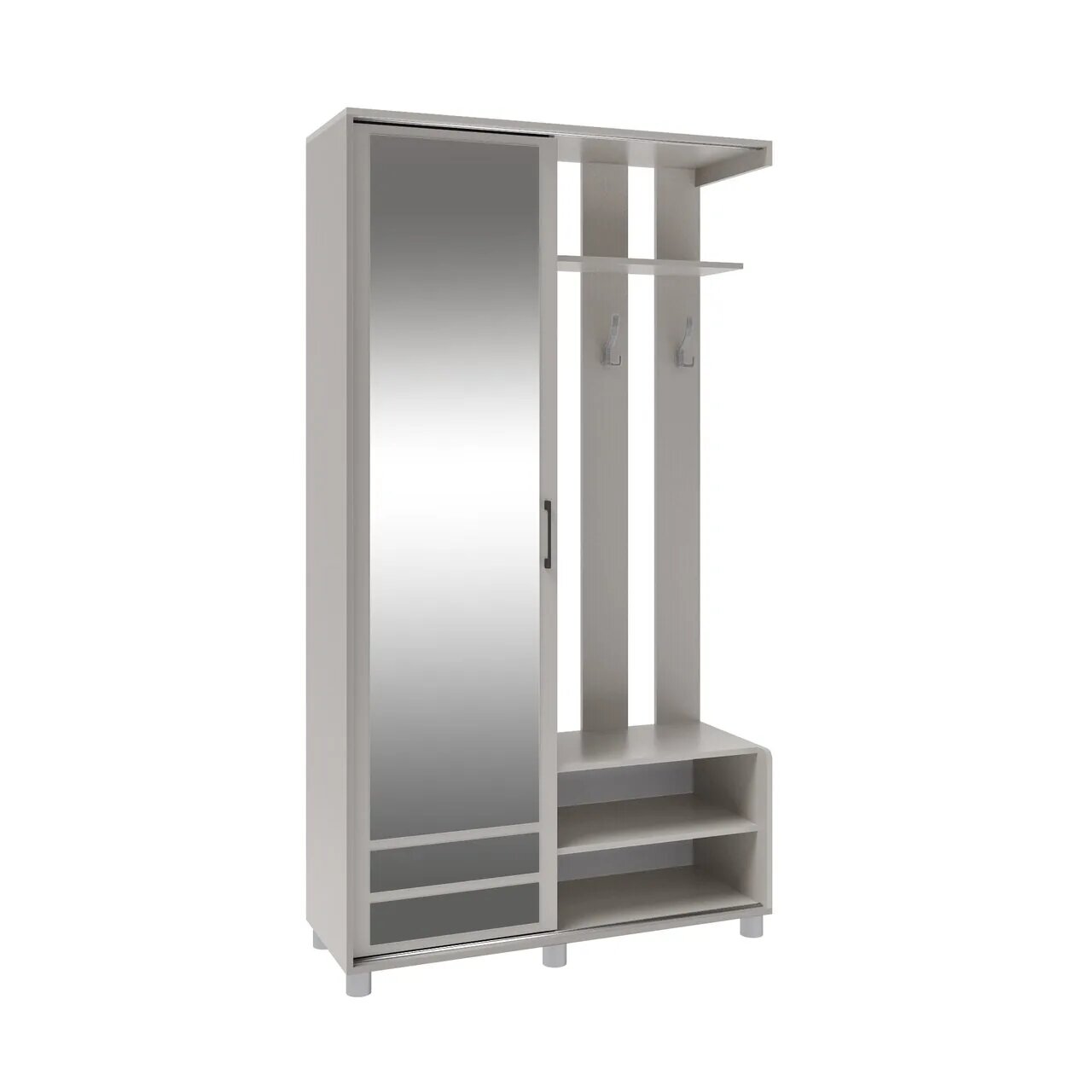 Прихожая «Ларго-2» с зеркалом и штангой (Кашемир) универсальная сборка 115x42x210