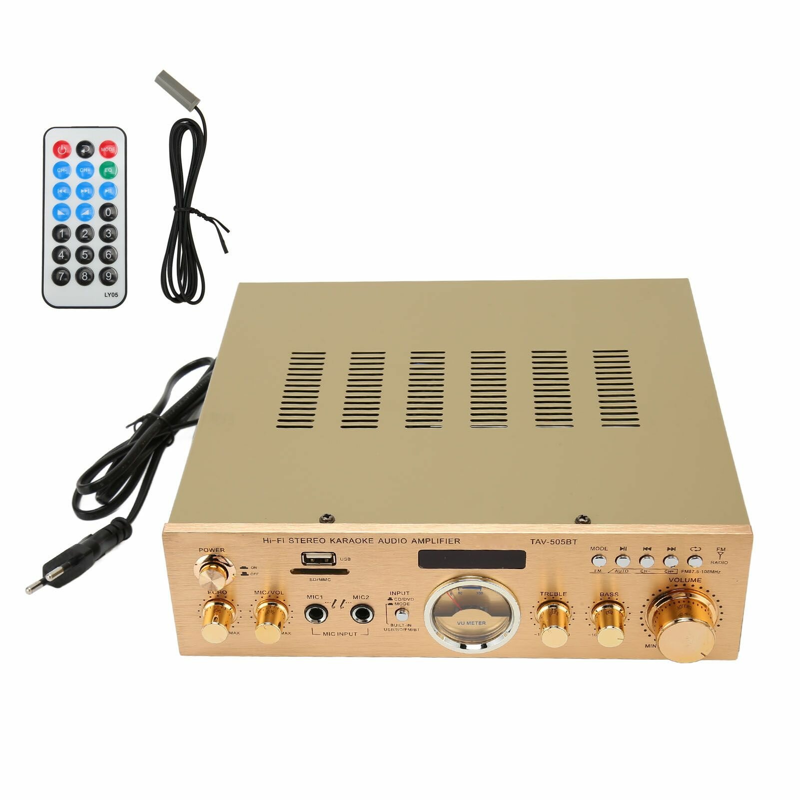 Hi-Fi BT усилитель с дисплеем и пультом