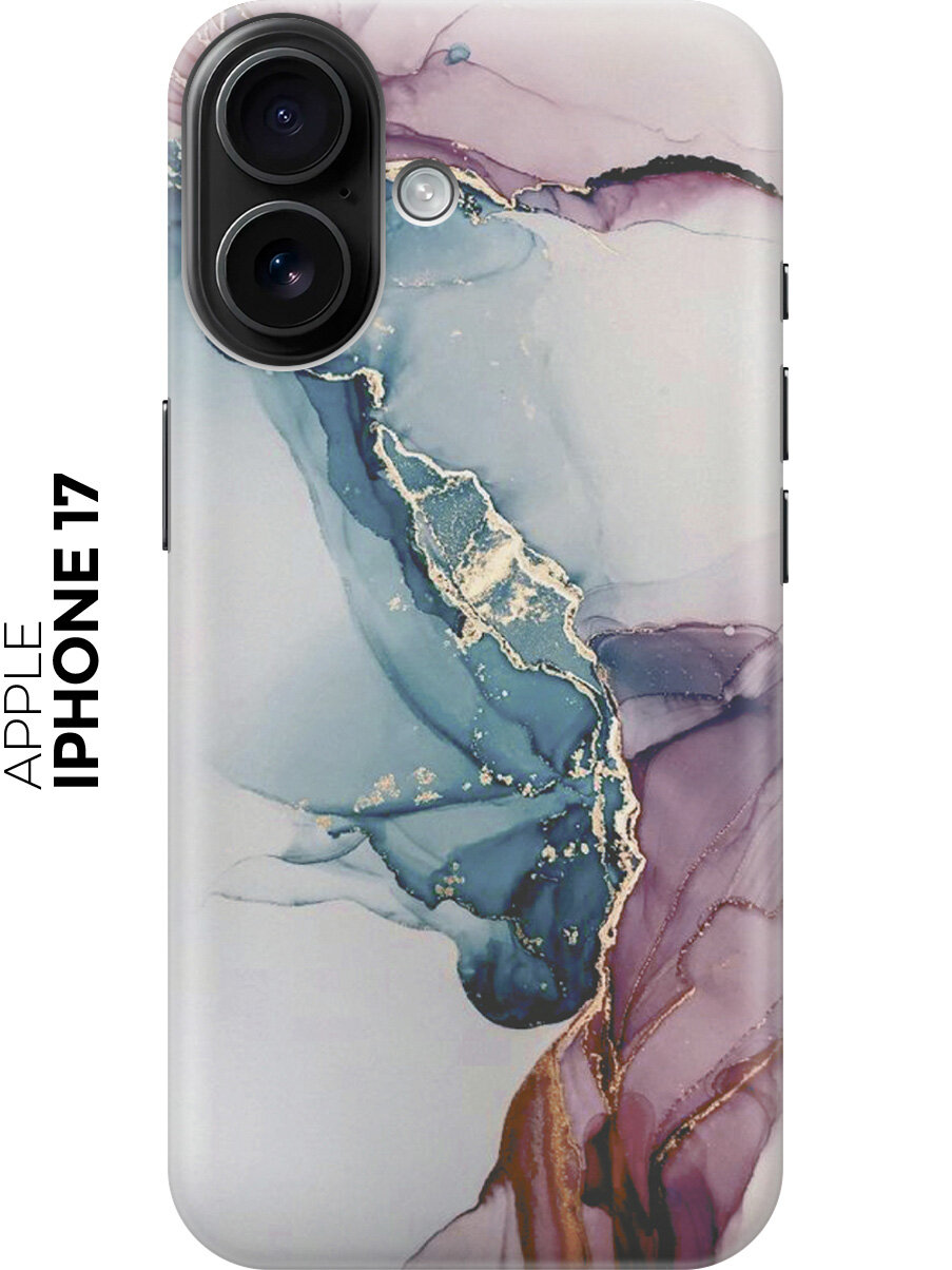 Силиконовый чехол на Apple iPhone 17 с принтом "Сине-розовый мрамор"