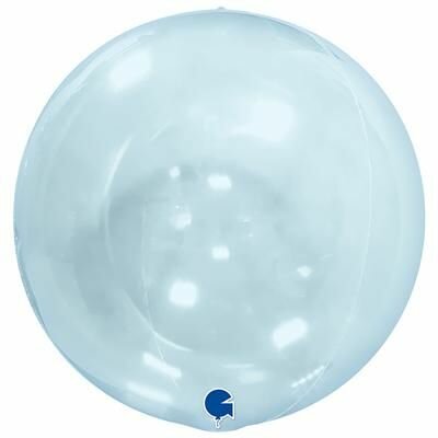 Воздушный шар GRABO "Bubble", без рисунка, Кристалл Blue, 15 дюймов