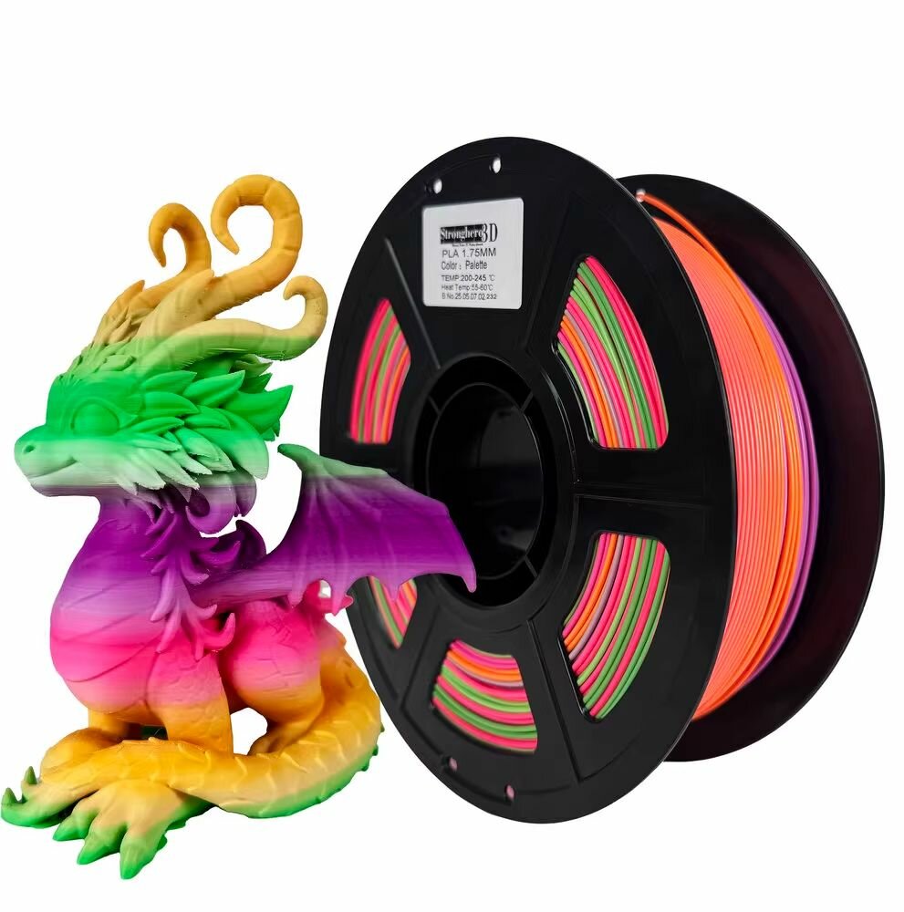 PLA Multicolor Rainbow Palette Stronghero3D пластик многоцветный Палитра радужный градиент 1.75 мм 1 кг
