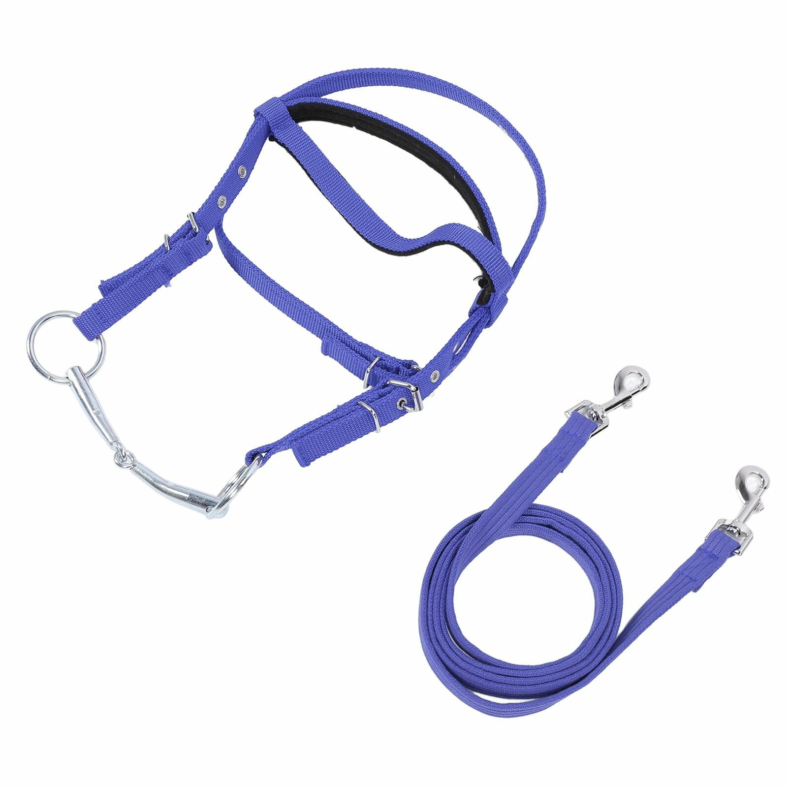 Вожжи для уздечки из нейлона, стильные, регулируемые, поводья для уздечки для верховой езды, синего цвета, размер S (для пони ростом до 1,3 метра в холке)