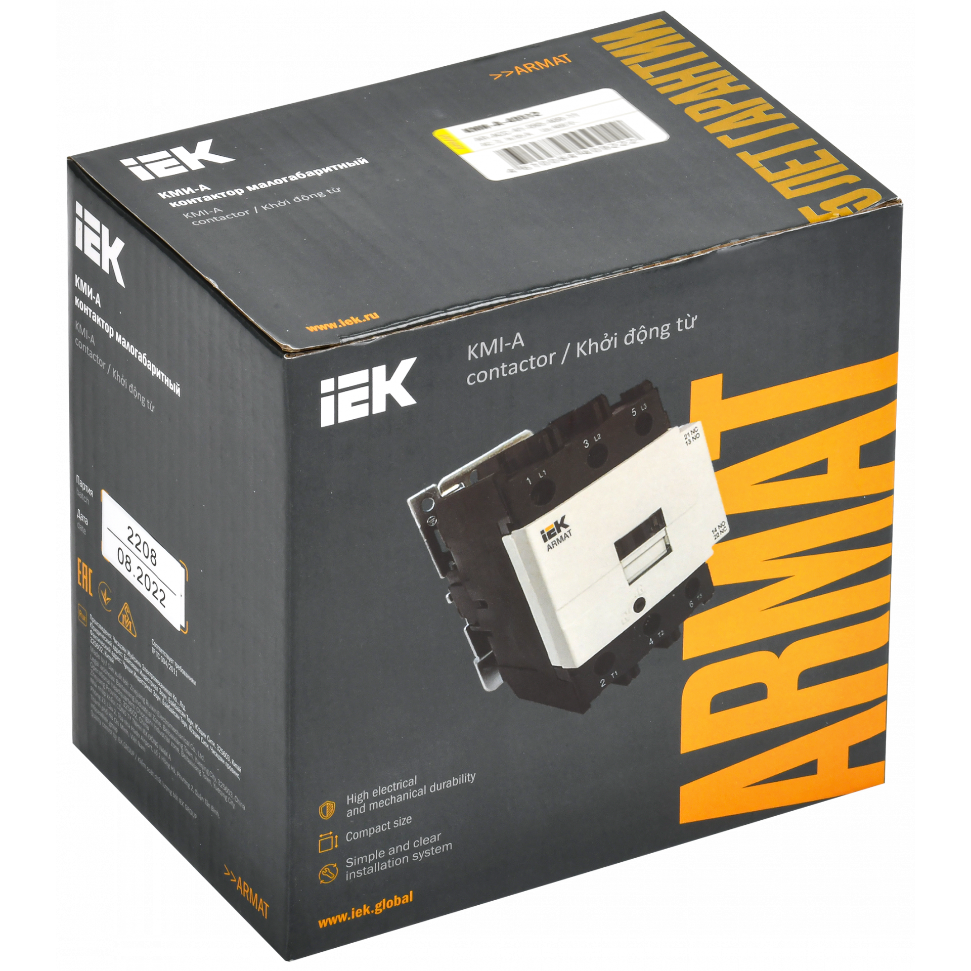 ARMAT Контактор КМИ-А-49512 LC1D 95А 24В/АС3 1NO/1NC, IEK AR-ACC-41-095-024-11 (1 шт.)