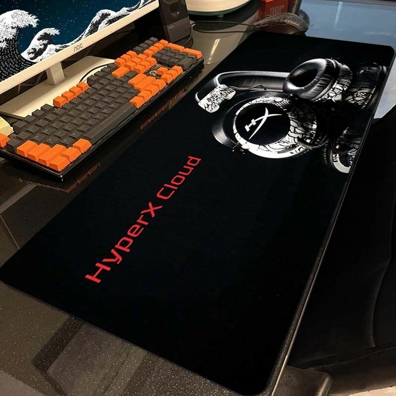 Коврик для мыши Hyperx 400x900 мм для компьютерного плеера с нескользящей резиновой фиксацией краев настольный коврик