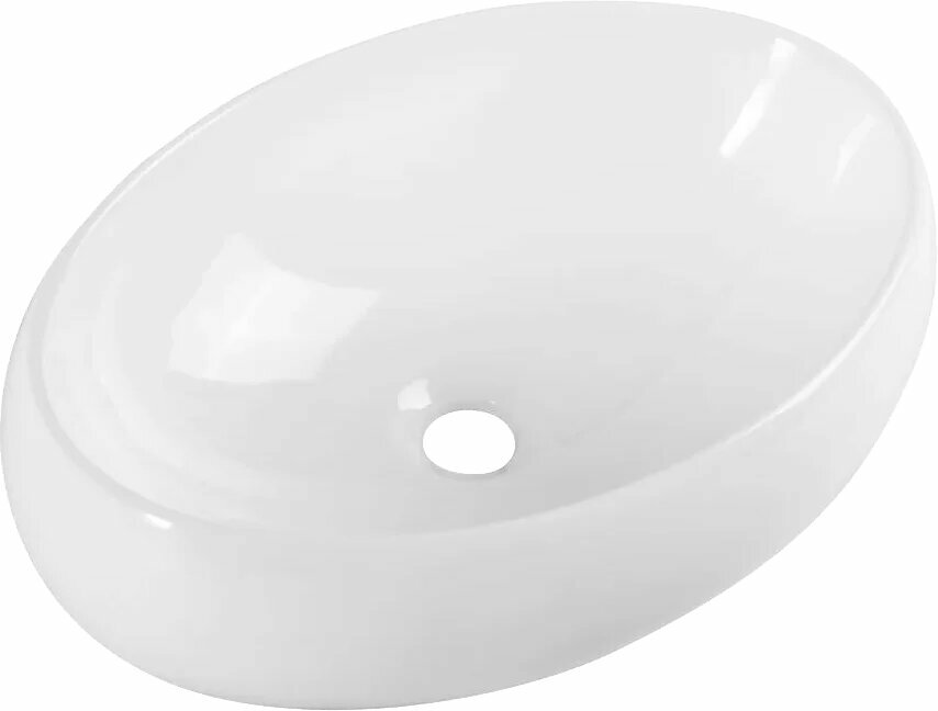 Накладная раковина BelBagno BB1085 50 фаянсовая, без отверстия под смеситель, раковина для ванной, 50 см, овальная, белая
