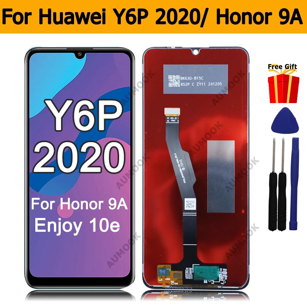 ЖК-дисплей для HUAWEI Y6P 2020 MED-LX9, сенсорный дисплей для Huawei Y6p Enjoy 10e для Honor 9A, сменный преобразователь ЖК-экрана в сборе
