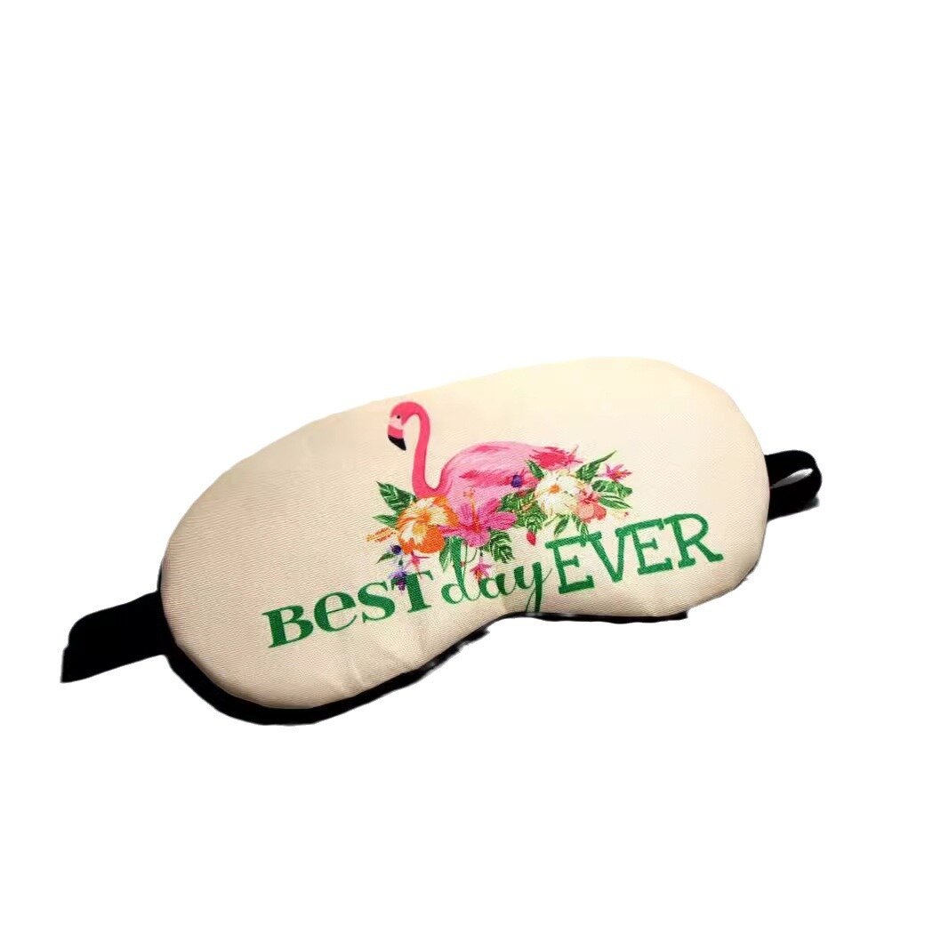 Маска для сна «Фламинго» с принтом «Самый лучший день в жизни». Мягкая тканевая маска для сна с цветочным рисунком. Удобная повязка на глаза для сна, дремоты, путешествий и отдыха.