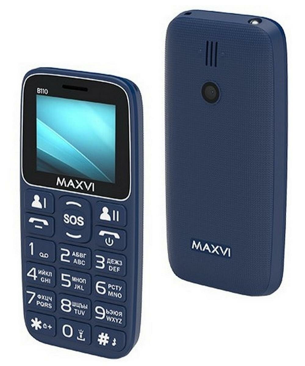 Мобильный телефон Maxvi B110DS Синий 2 sim 1.77″ TFT 2G 1000 mAh
