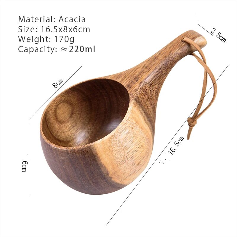 Деревянная кружка из акации Nordic Acacia thin handle