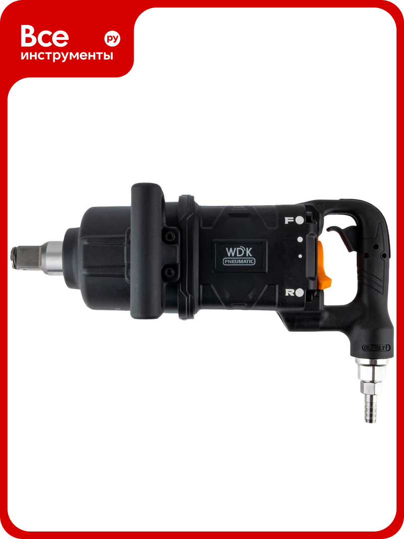 Гайковерт пневматический ударный WIEDERKRAFT композитный корпус, короткий привод 1, 4000 Нм WDK-20830S