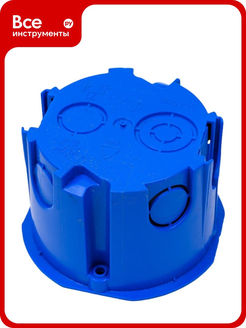 Установочная коробка для твердых стен Экопласт D-68x45 мм IP30 без винтов 44662-1