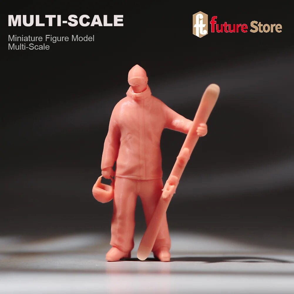 Миниатюрная фигурка лыжника MAK 1/87 1/64 1/43 1/24 Unpainted A, 1 64