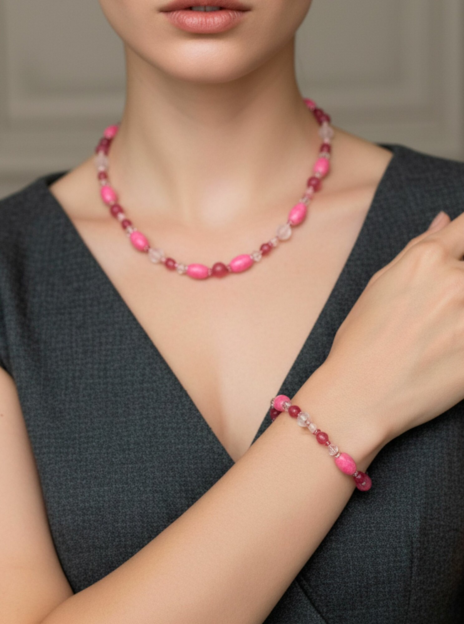 Браслет Diana Savitskaya, гeлиoлит, кварц