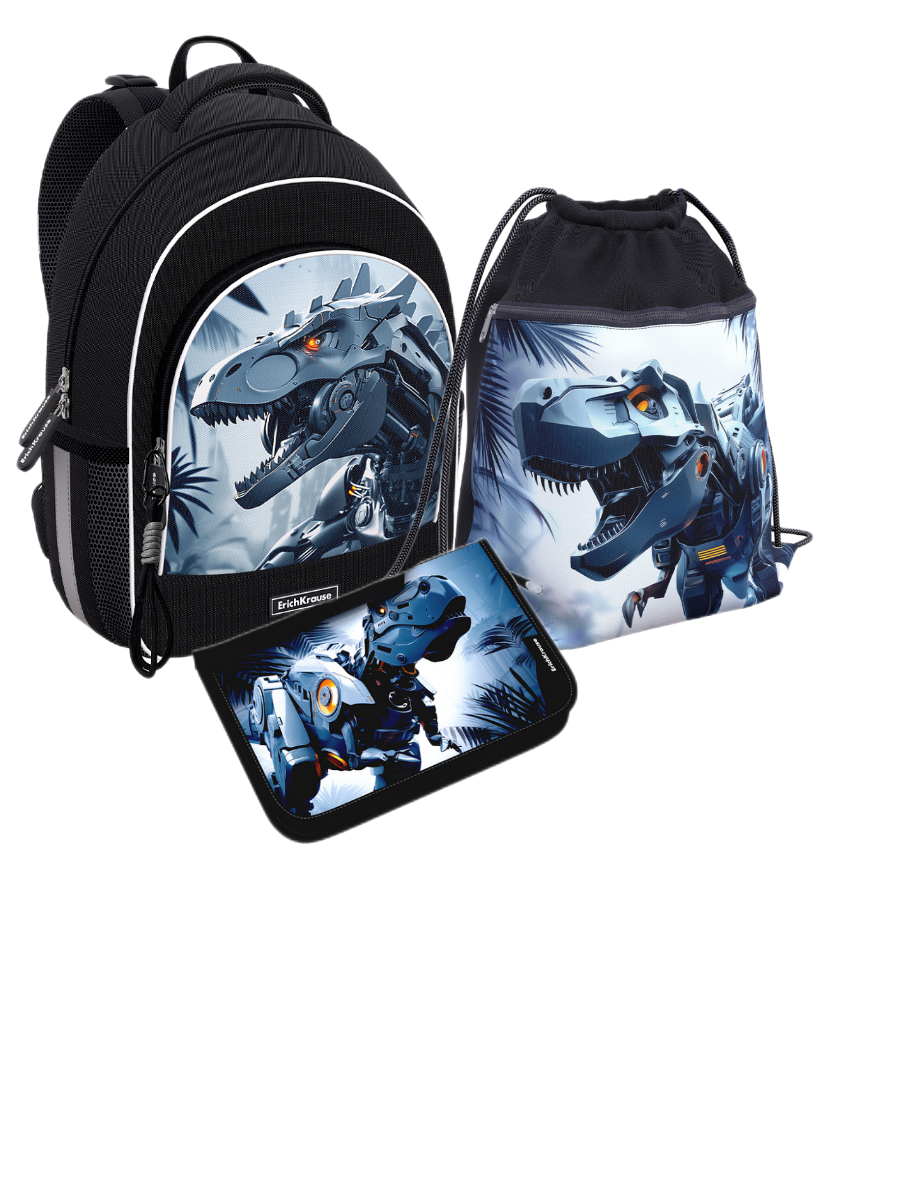 Школьный рюкзак с грудной перемычкой ErichKrause ErgoLine® 15L Techno Dino 64924/3