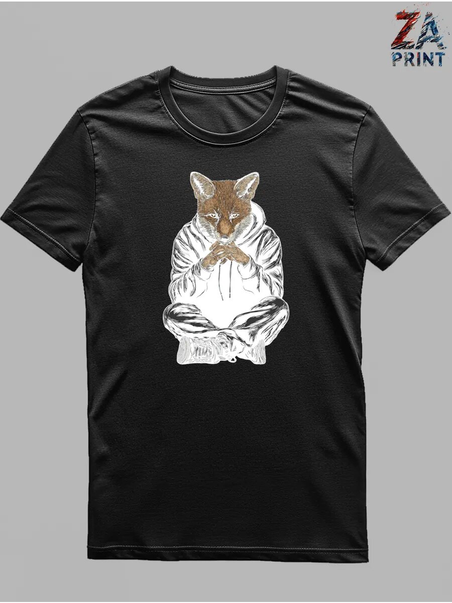 Футболка лиса в худи