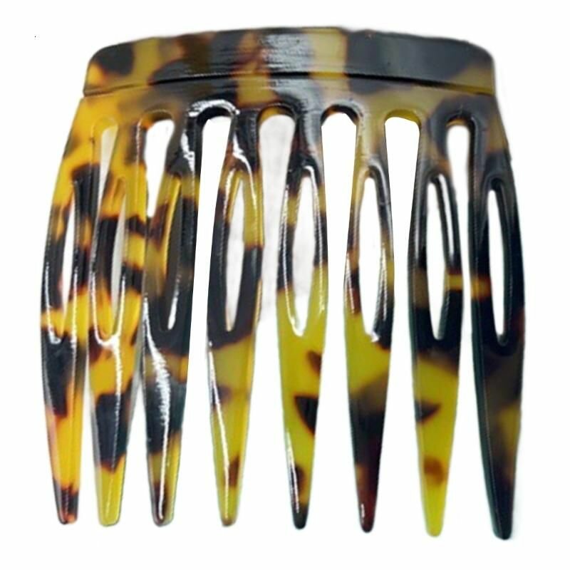 Винтажная французская заколка-гребень, темный черепаховый панцирь