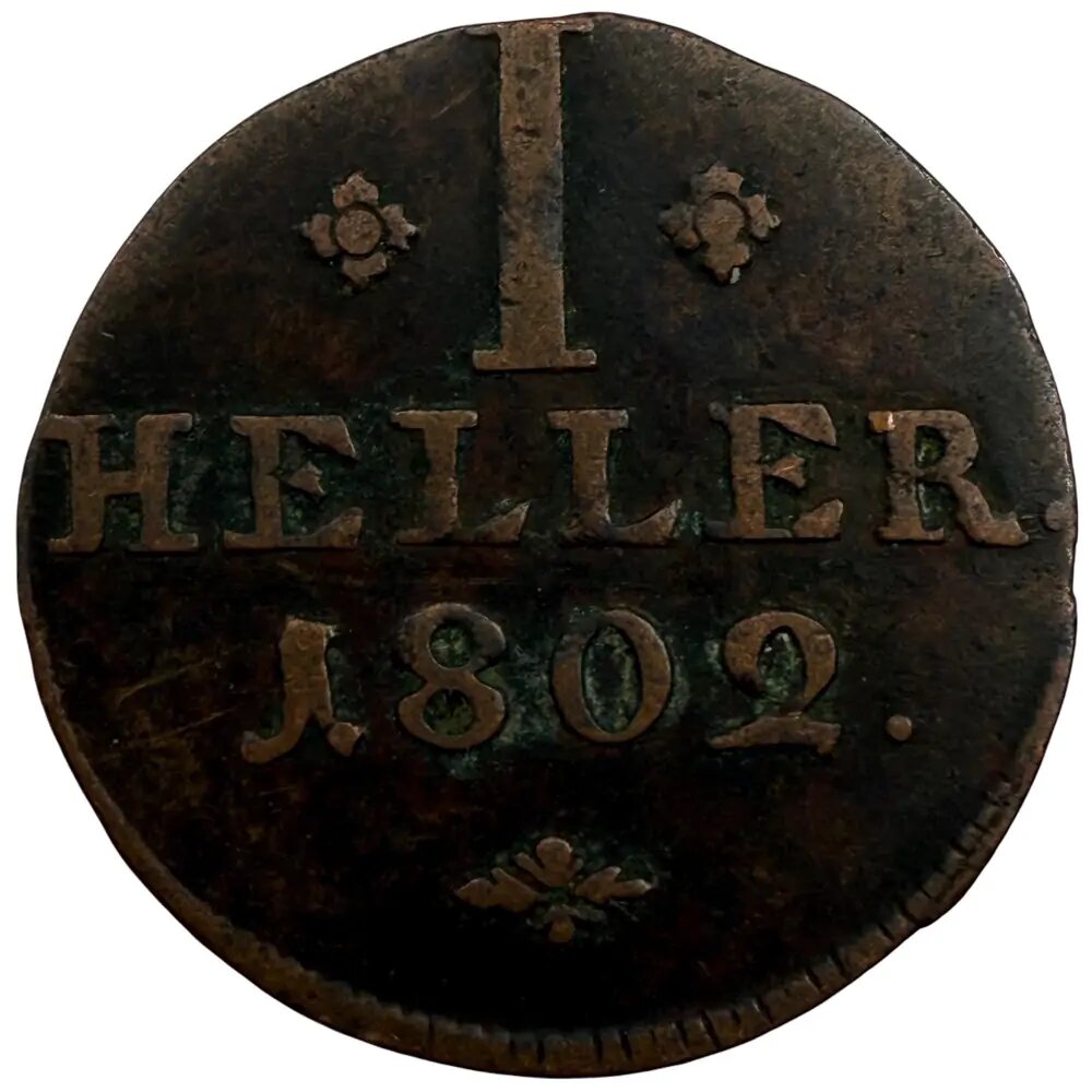 Германия, Гессен-Кассель 1 геллер 1802 г.