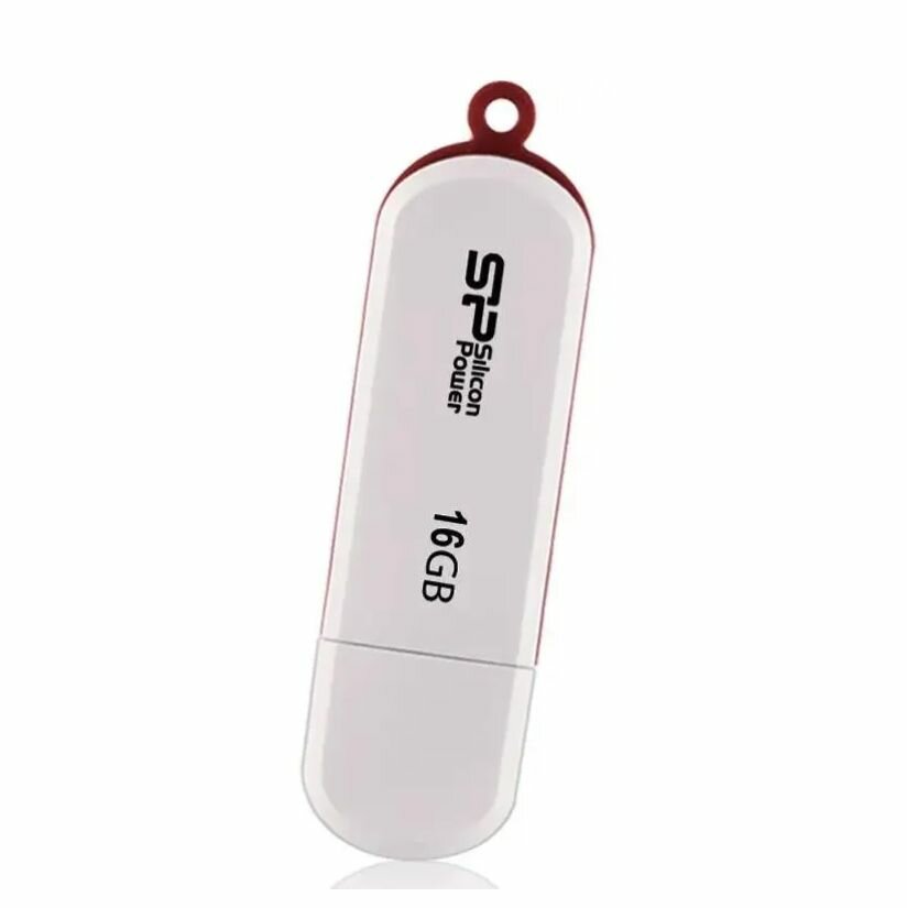 Память USB Flash 16 ГБ SILICON POWER LuxMini 320 (SP016GBUF2320V1W) - USB 2.0, USB Type-A, вид закрывания - Колпачок, Пластик