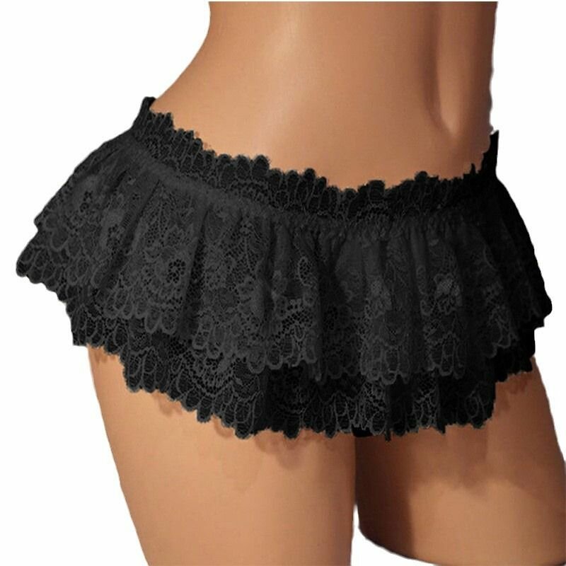 Трусики кружевные сексуальные женские сексуальные трусики-черный-XXL