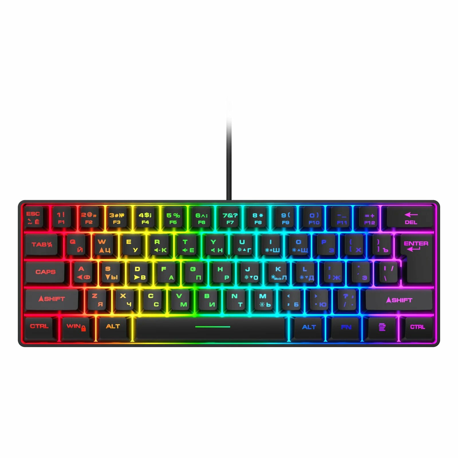 Русская мембранная клавиатура K401 61 клавиша RGB