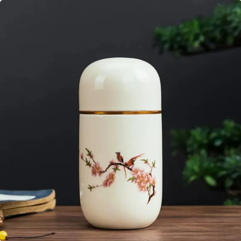 Керамическая чайная подставка ручной работы, портативные чайные банки для путешествий, емкость для хранения конфет и кофе, влагостойкая банка, принадлежности для чайного набора C1