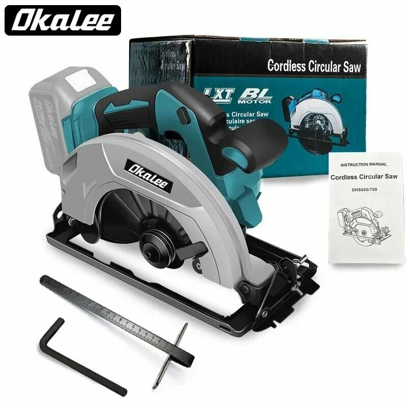 OKALEE инструмент Бесщеточная 7-дюймовая электрическая циркулярная пила Ручной деревообрабатывающий станок для резки