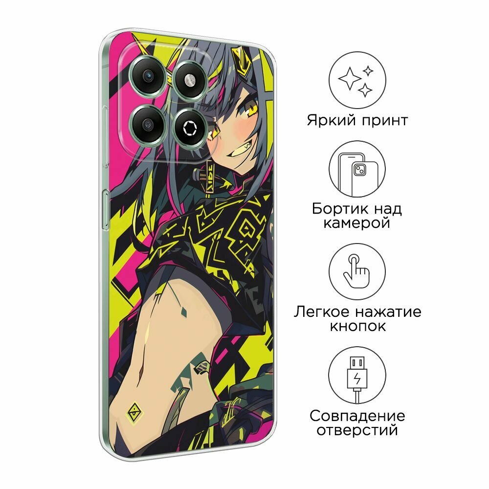 Чехол на Honor X6b / Хонор X6b с принтом "Девушка в кибер костюме" — фото 1