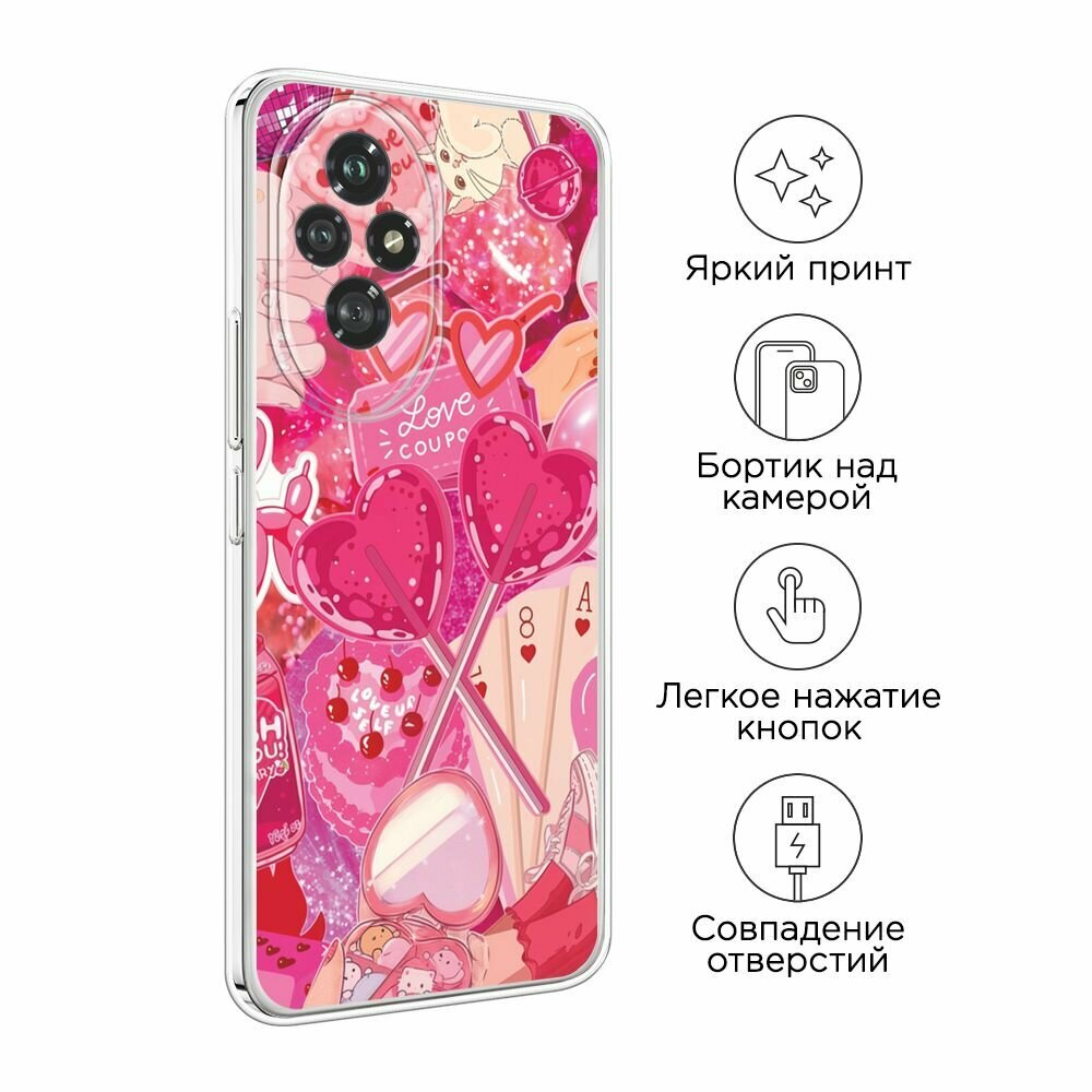 Чехол на Honor 200 / Хонор 200 с принтом "Love coupon - 14 февраля" — фото 1