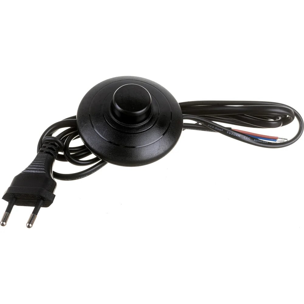 Navigator Шнур NPS-FS01-170-2x0.5-BL 1.7м с выкл. черный 61601
