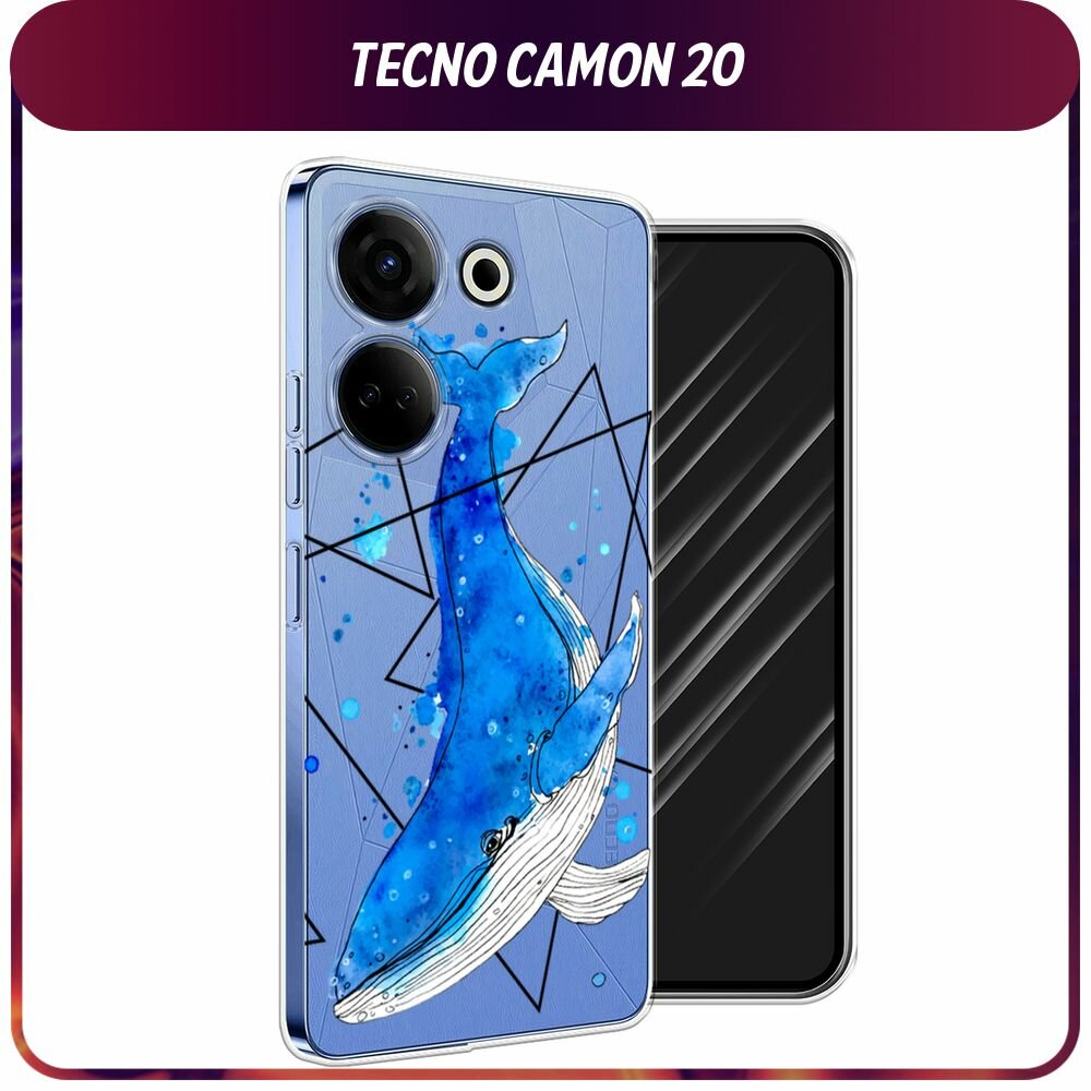 Чехол на Tecno Camon 20/20 Pro 4G / Текно Камон 20/20 Pro 4G с принтом "Кит графика", прозрачный