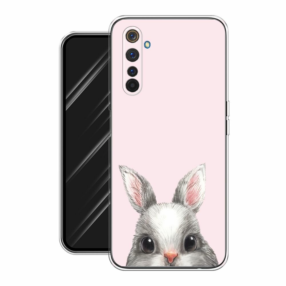 Чехол на Realme 6 Pro / Реалми 6 Про с принтом "Карандашный кролик 1 - 8 марта" — фото 1