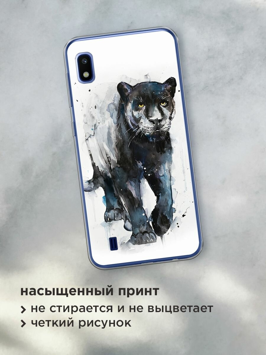 Чехол на Samsung Galaxy A10 / Самсунг Галакси А10 с принтом "Пантера арт 3" — фото 1