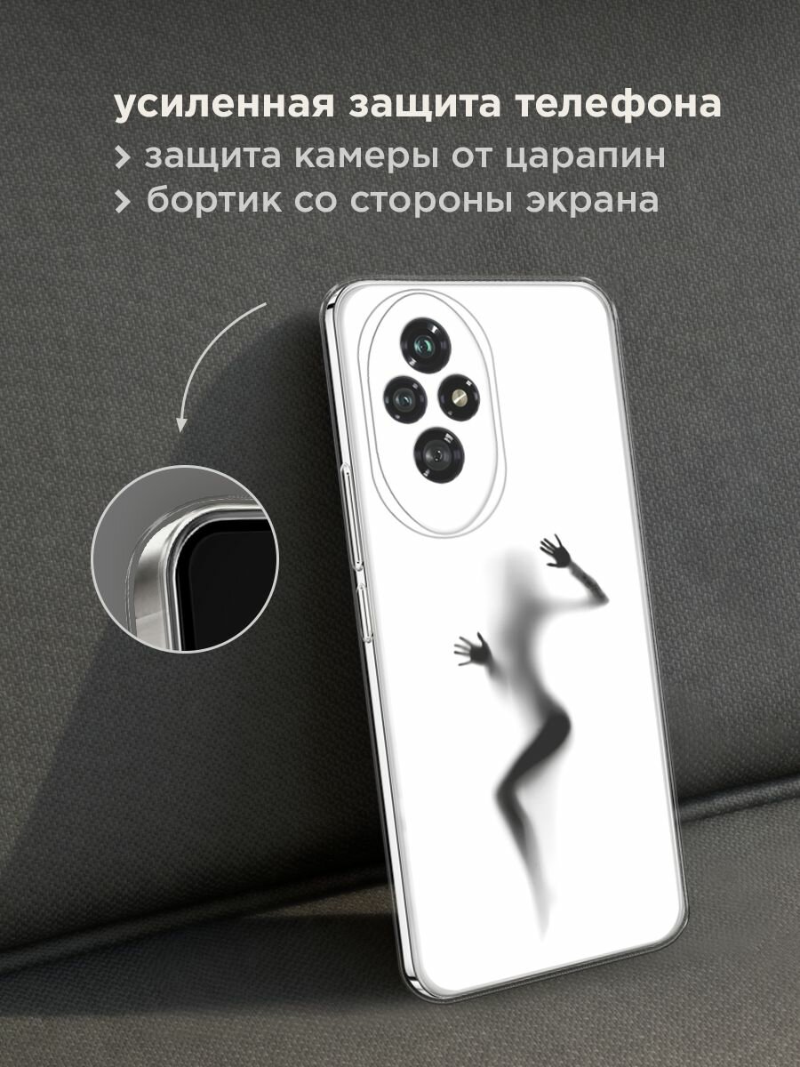Силиконовый чехол на Honor 200 / Хонор 200 с принтом "Девушка в душе" — фото 1