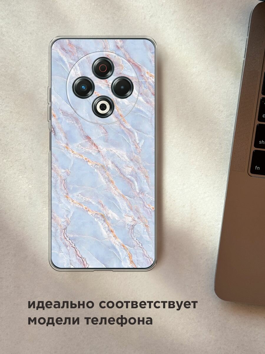Чехол на Tecno Spark 30 / Текно Спарк 30 с принтом "Сиреневый мрамор" — фото 1