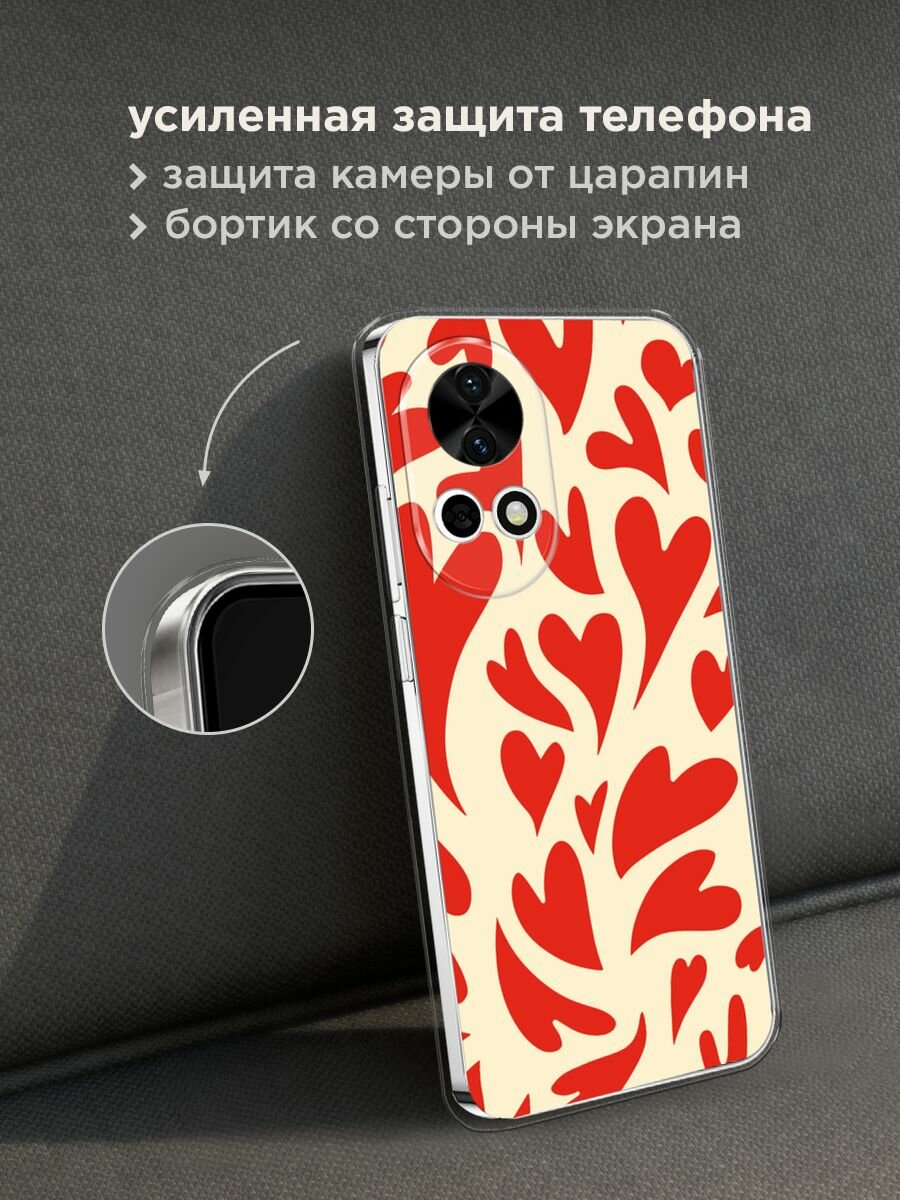 Чехол на Huawei Nova 12/Nova13 / Хуавей Нова 12/Нова 13 с принтом "Crazy hearts 1 - 14 февраля" — фото 1
