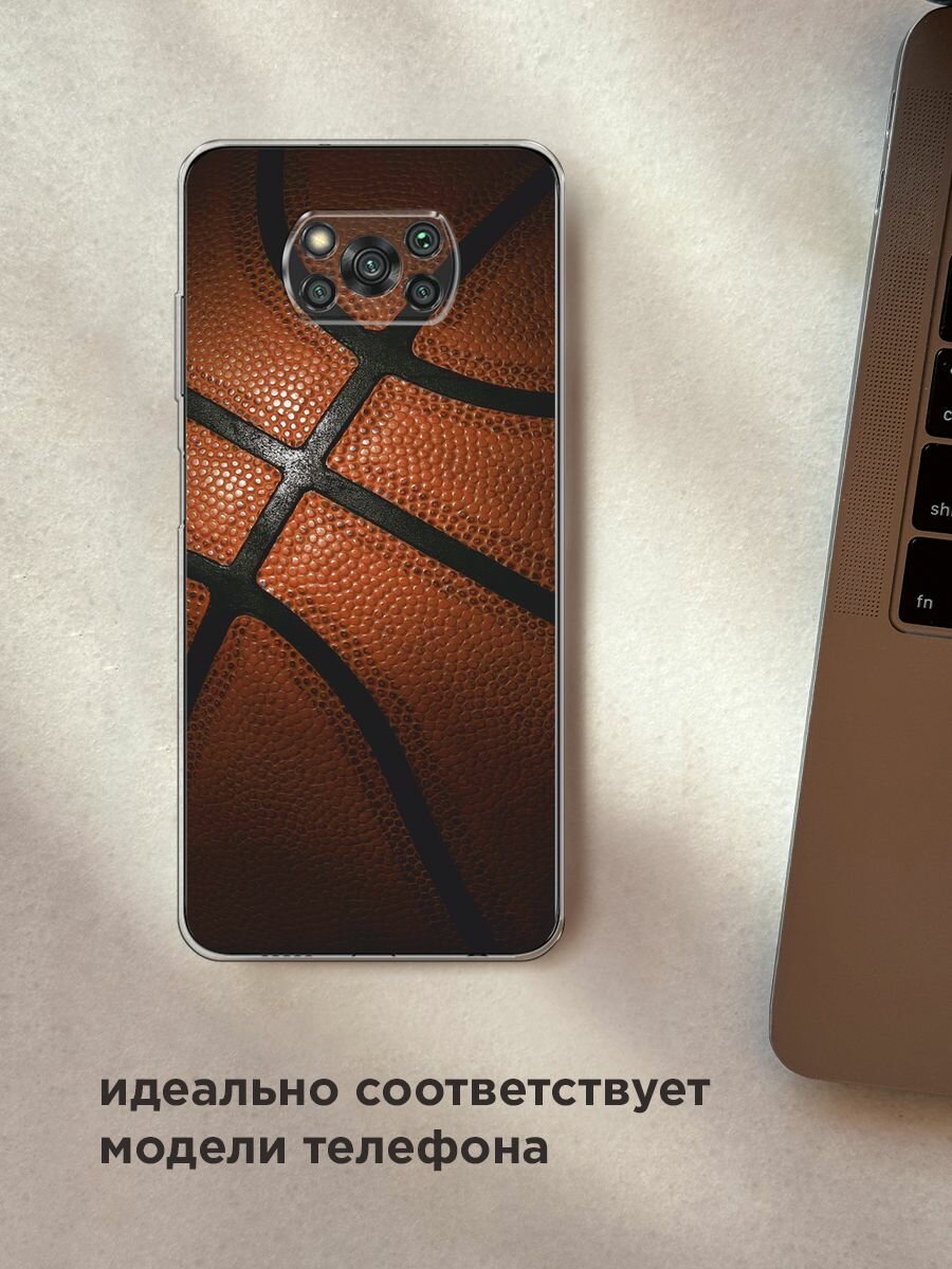 Чехол на Xiaomi Poco X3/X3 Pro / Поко X3/X3 Pro с принтом "Баскетбольный мяч" — фото 1