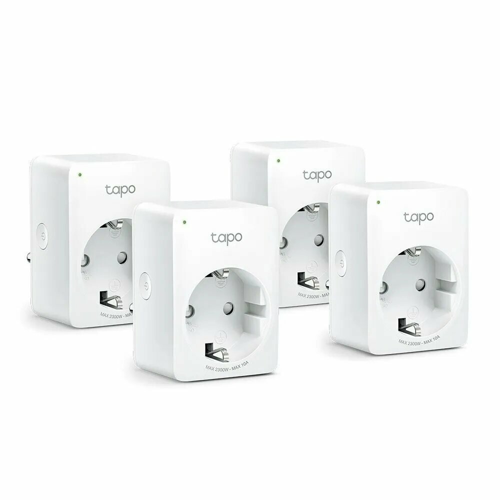 Умная розетка TP-Link Mini Smart TAPO P100 (Tapo P100(4-pack)), белая