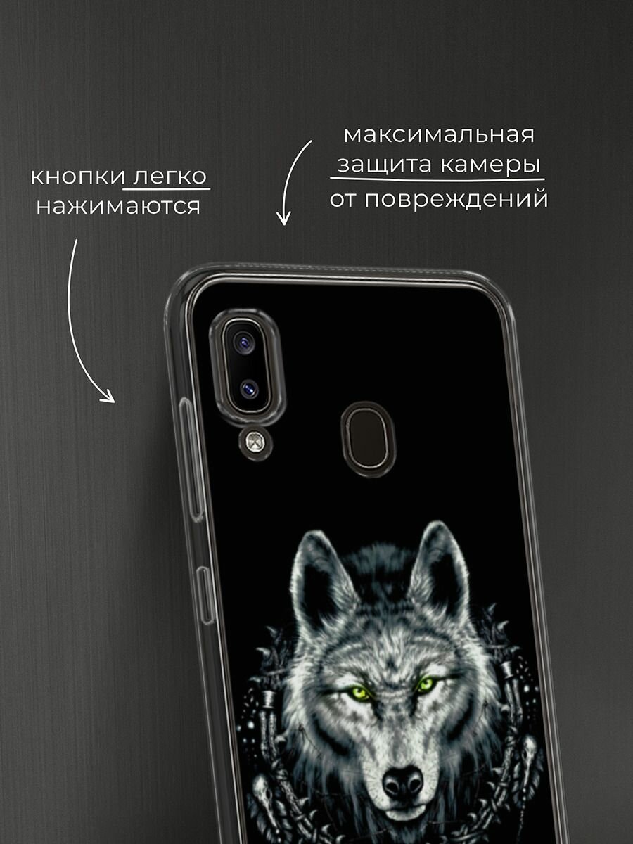 Чехол на Samsung Galaxy A30/A20 / Самсунг Галакси A30/A20 с принтом "Волк оберег" — фото 1