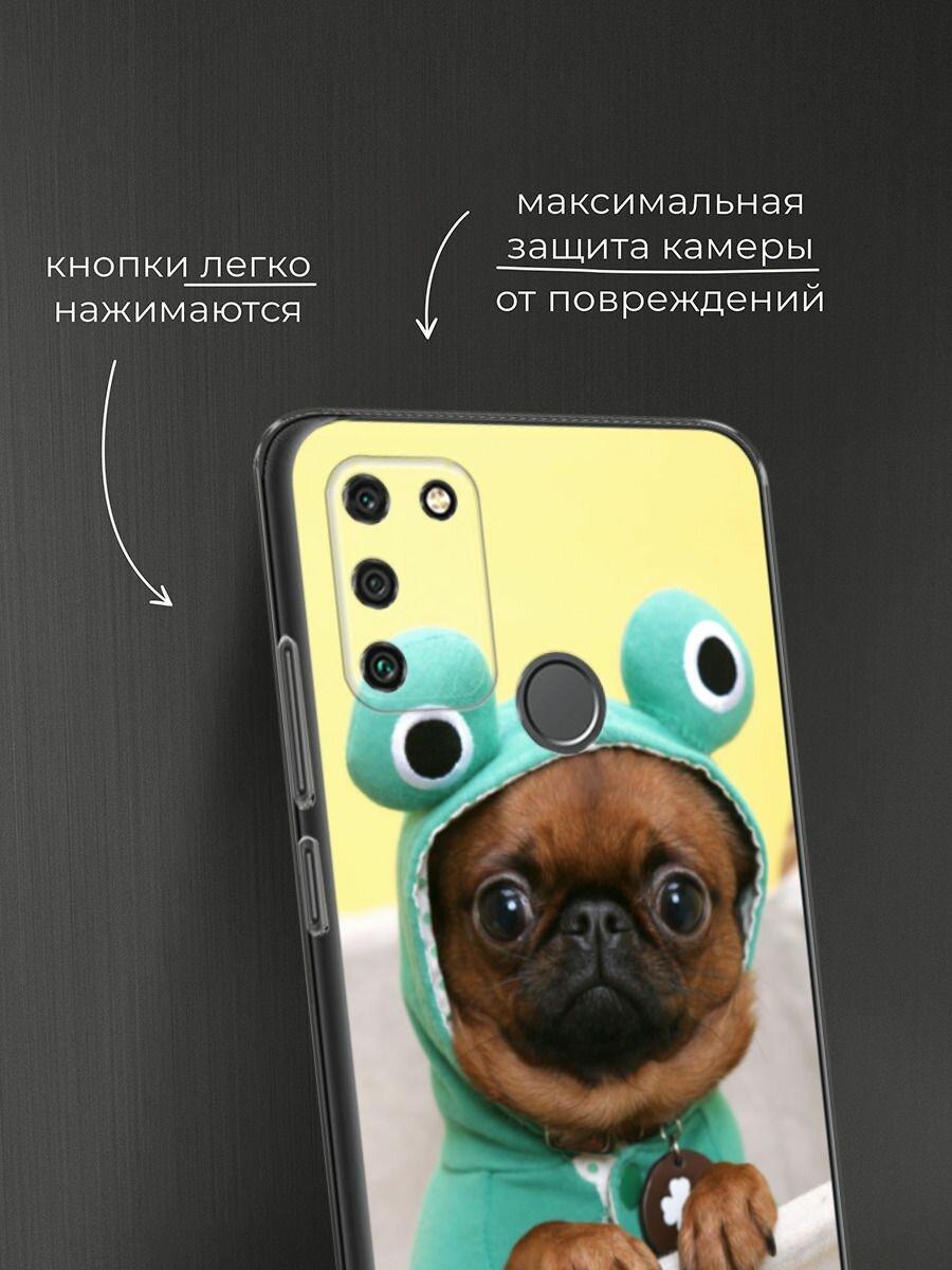Чехол на Honor 9A / Хонор 9А с принтом "Собачка в шапке лягушки" — фото 1