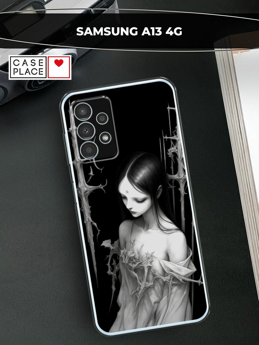 Чехол на Samsung Galaxy A13 / Самсунг Галакси А13 с принтом "Грустная готическая девушка"