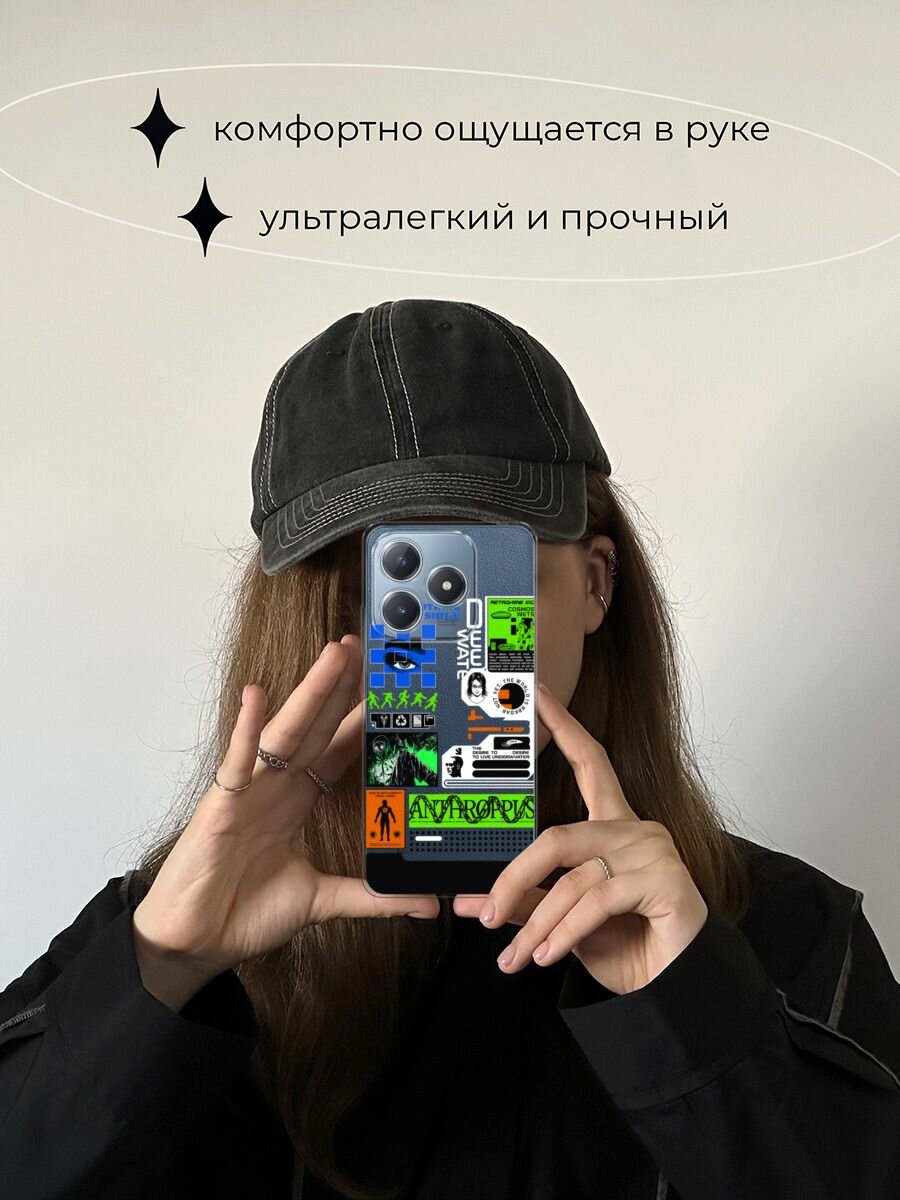 Чехол на Realme C63 / Реалми С63 с принтом "Nothing impossible", прозрачный — фото 1