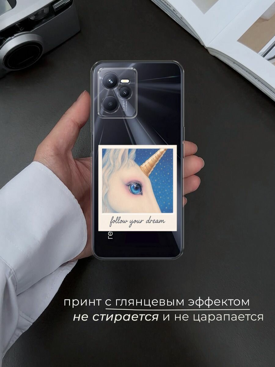 Чехол на Realme C35 / Реалми C35 с принтом "Глаз единорога" — фото 1