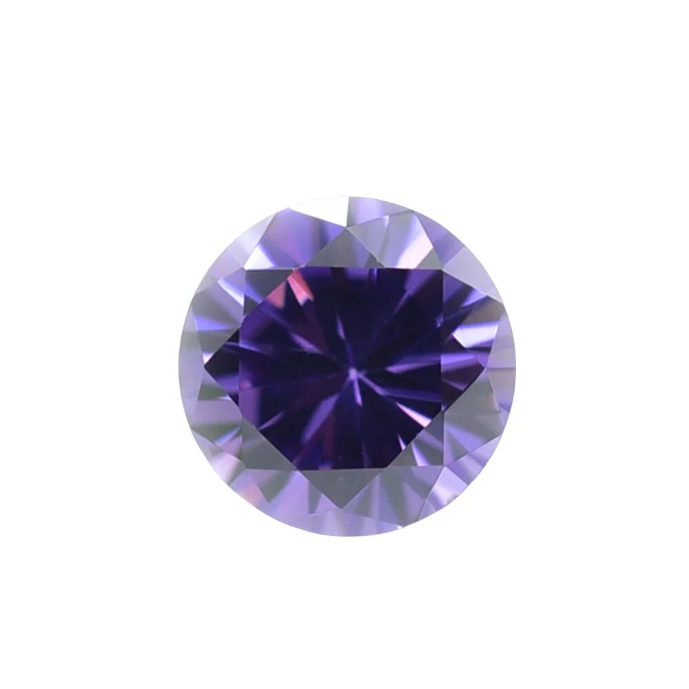 Камень кубического циркония, разноцветный, круглой формы, бриллиантовая огранка, свободные камни CZ, синтетические драгоценные камни, бусины для ювелирных изделий 0,8 ~ 12 мм AAAAA, Фиолетовый, 8.0mm 10pcs