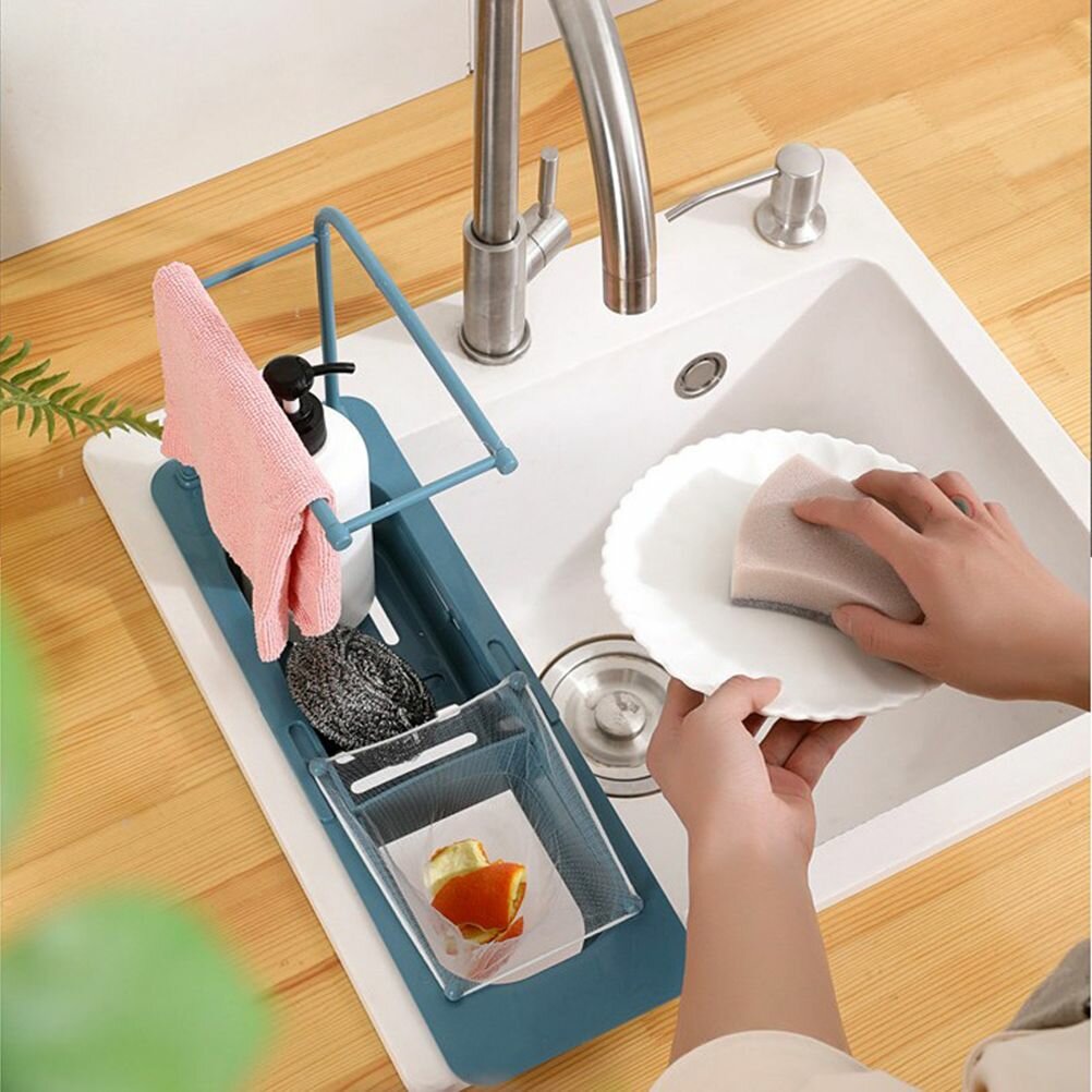 Телескопическая подставка для раковины, многофункциональная корзина, для дома и кухни